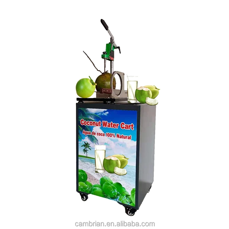100% natural design movable fresh coconut water cart fruits vending ...