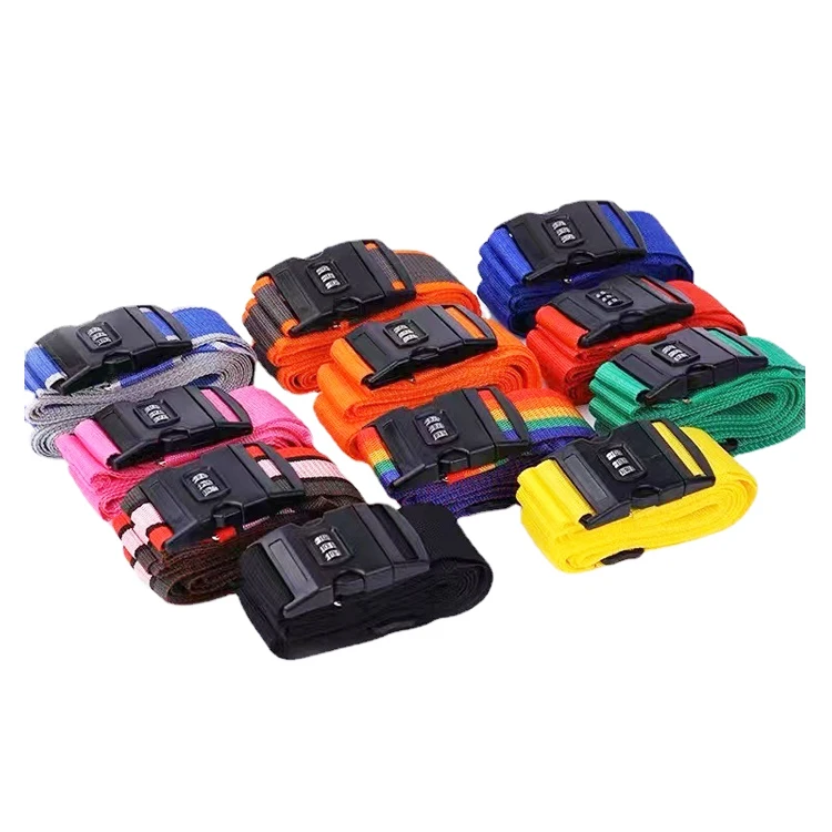 Customize Logo Adjustable Airport Suitcase Cross Strap Woven Travel Tsa ...