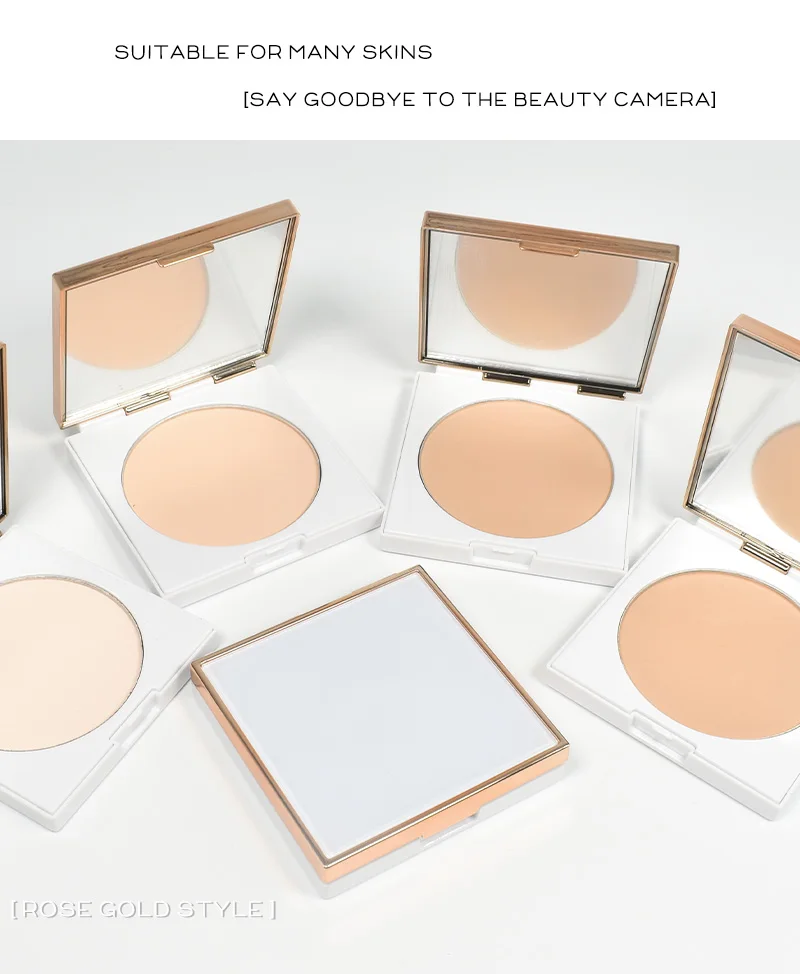 12 Color White Compact Powder Foundation - Waterproof & Natural