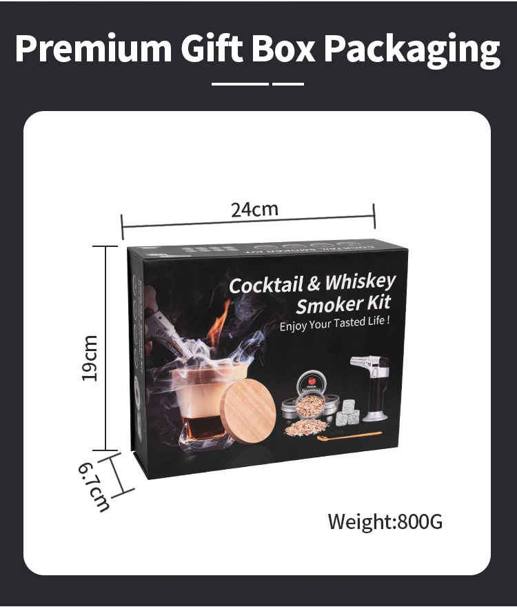 2023 Whiskey Cocktail Smoker Kit With Torch & Wood Chips - Eco-Friendly ...