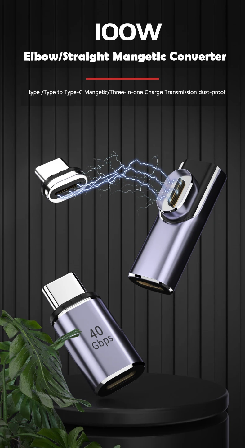 Magnetic USB C Adapter Right-angle Magnetic USB to Type C Adapter with ...