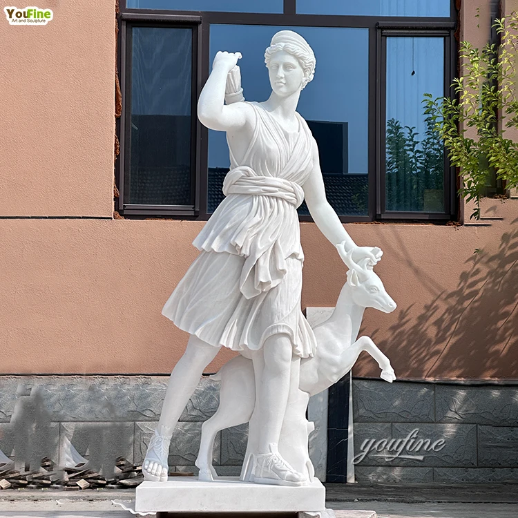 Human Statue - Famous Diana Italian Marble Sculpture, Hand-Carved White ...