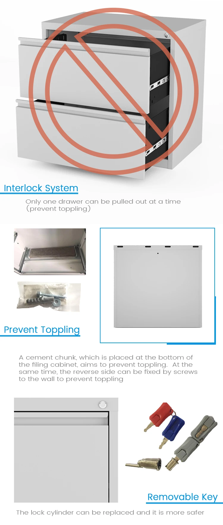 Steelrix Steel 2 Drawer Lateral Office Metal File Archive Filing ...