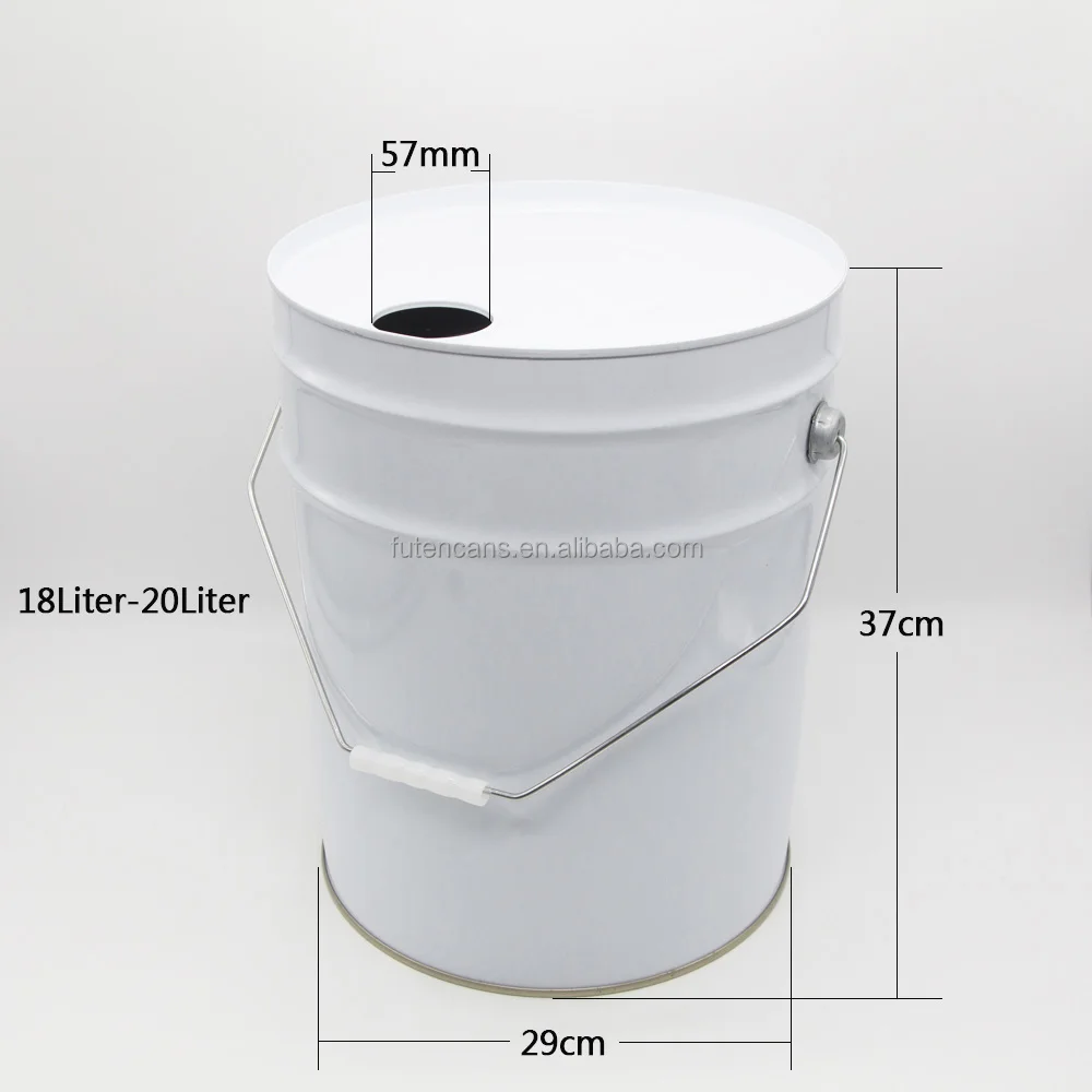 20L UN Approved Empty Metal Iron Pail Chemical Grease Round Metal Tin Can Bucket with Lid ...