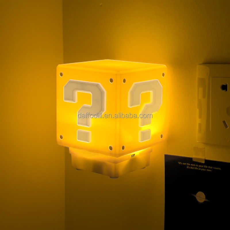 Super Mario Table Lamp For Kids Night Light Question Mark Light Led ...