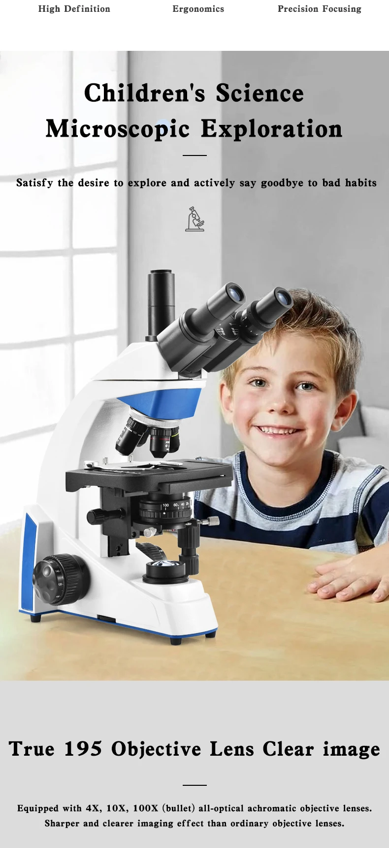 Luxun Laboratory Compound Biological Xsp-2017 Trinocular Microscopio ...