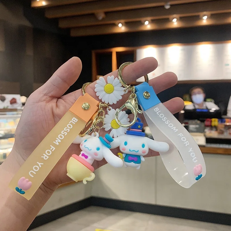 Sanrio Series Cinnamoroll Kuromi Cartoon Image Rubbertoy Keychain Cute ...