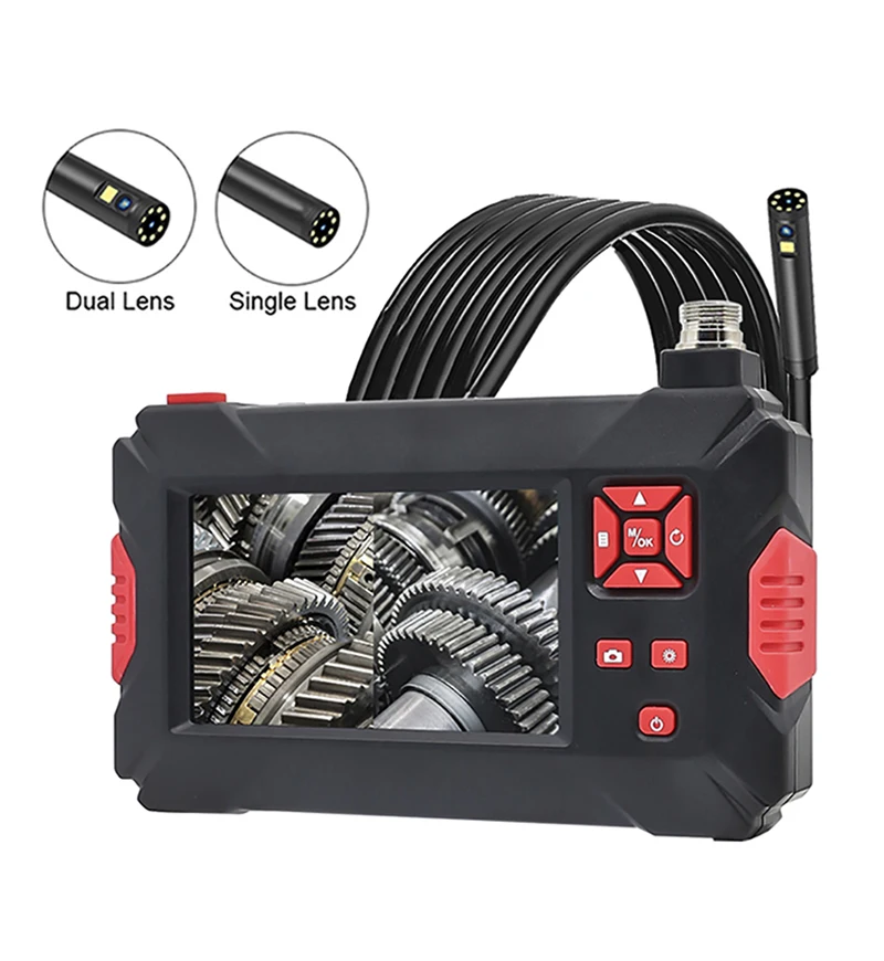 Dual Lens Industrial Endoscope 4.3 Inch IPS Screen Handhold Inspection ...