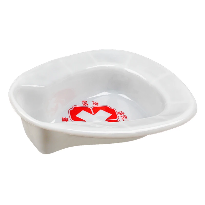 White Plastic Hospital Urinals Red Cross Pattern Bedroom Urinary Basin ...