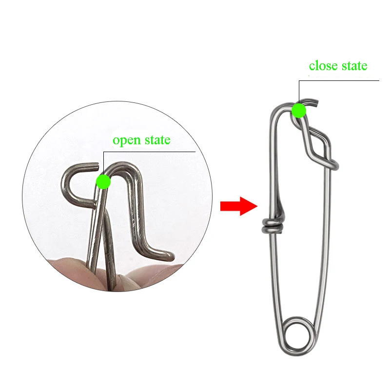 Heavy Duty Close Eye Snap Stainless Steel Fishing Swivel Snaps Black ...