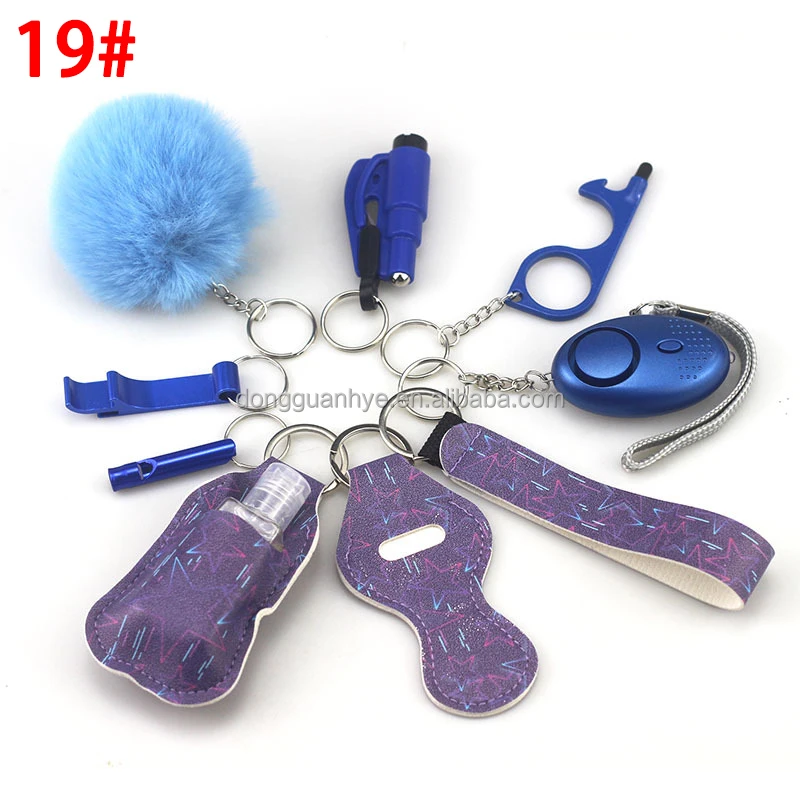 Custom Led Light Women Self Defense Key Chain With Diamond Metal ...