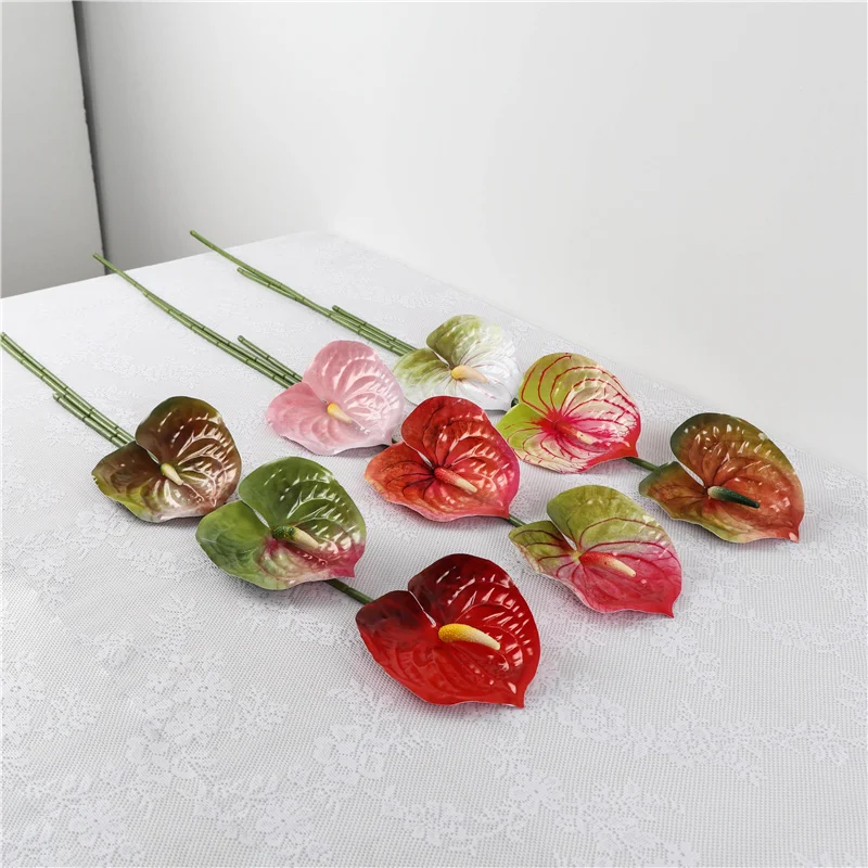 Artificial Anthurium Flowers Lily Fake Anthurium Flower for Home Decor ...