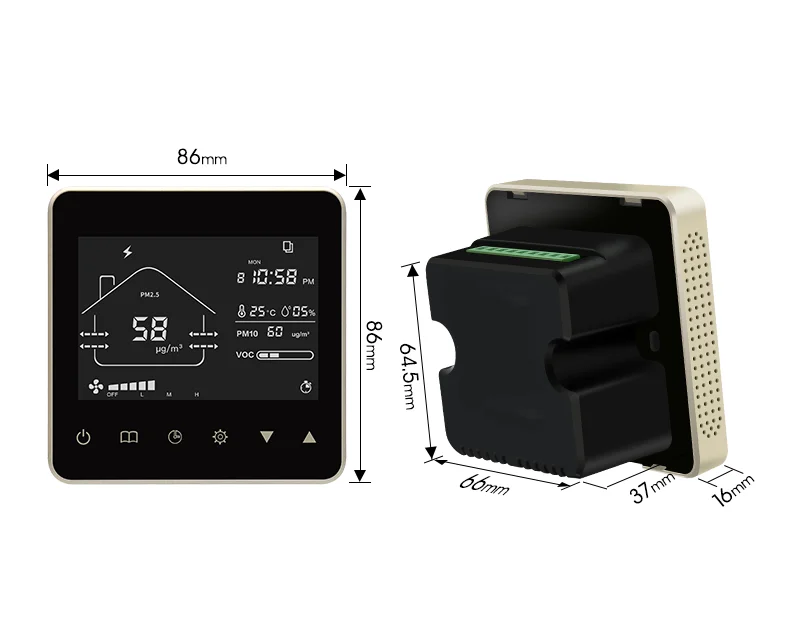 Smart Ventilation Control Real Time Monitoring Voc Pm2.5 Temperature ...