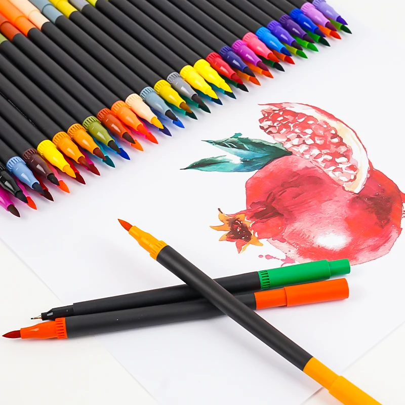 Dual Tip Watercolor Brush Pen Water Based Marker Art Marker Pen Set ...