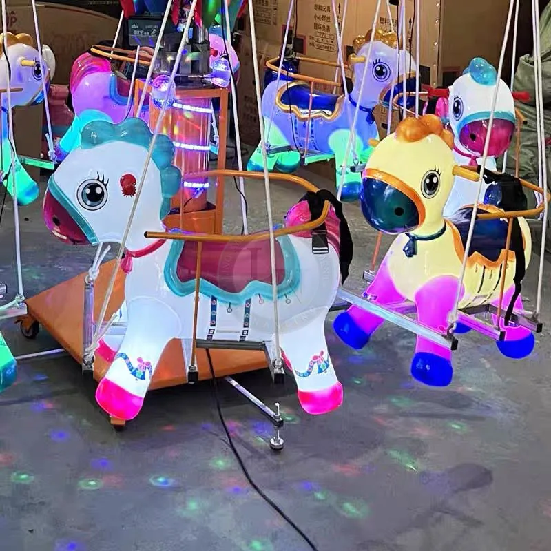 Hot Sale Portable Luminous Turning Horse Amusement Park Ride Kids ...