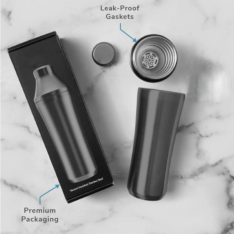 Premium Vacuum Insulated Stainless Steel Cocktail Shaker with ...