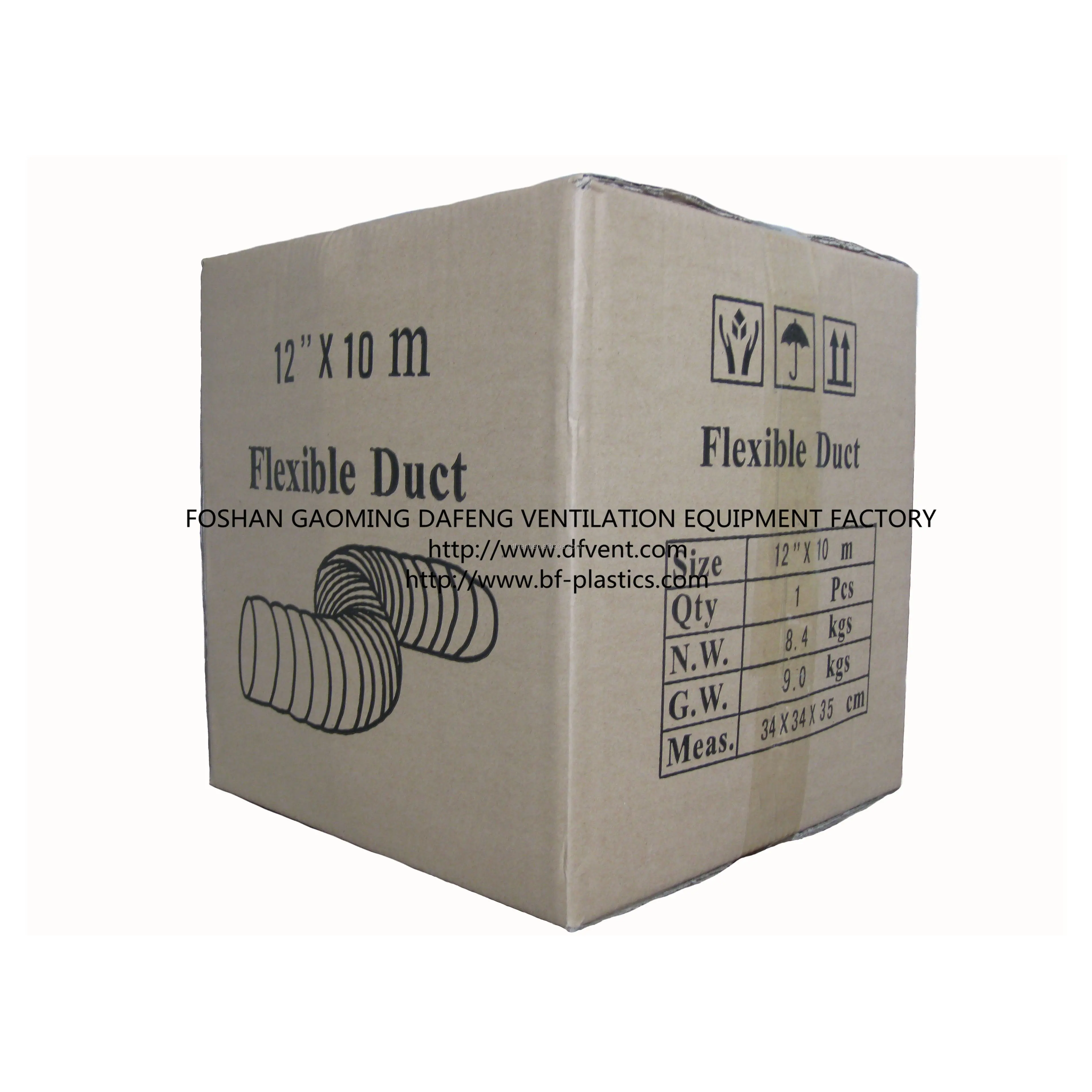 Hvac System Air Venting Flexible Duct 200mm Black Pvc Non-insulated ...