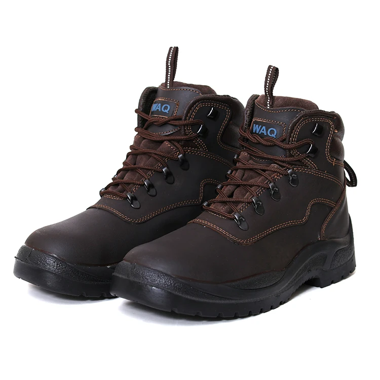 Ss-35 S3 Brown With Lace Buff Crazy Horse Leather Waq Safety Shoes Made ...