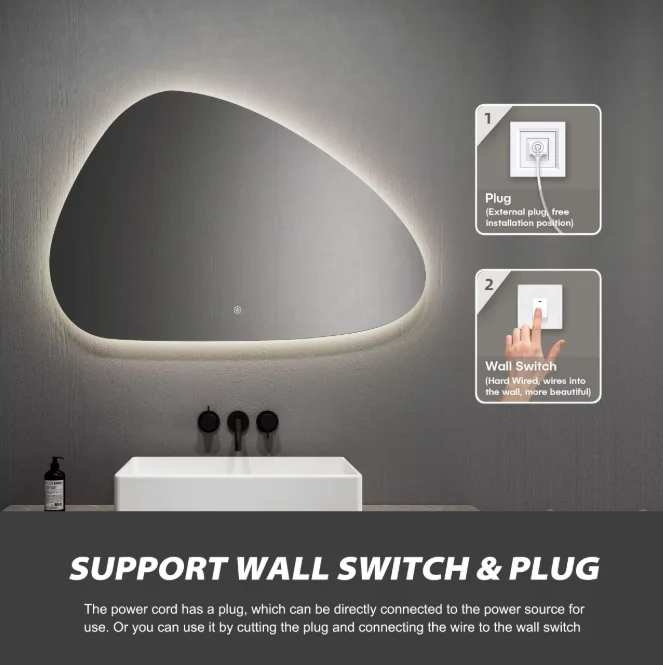 Modern Water Drop Shaped Frameless Smart lighted mirror Backlit LED ...