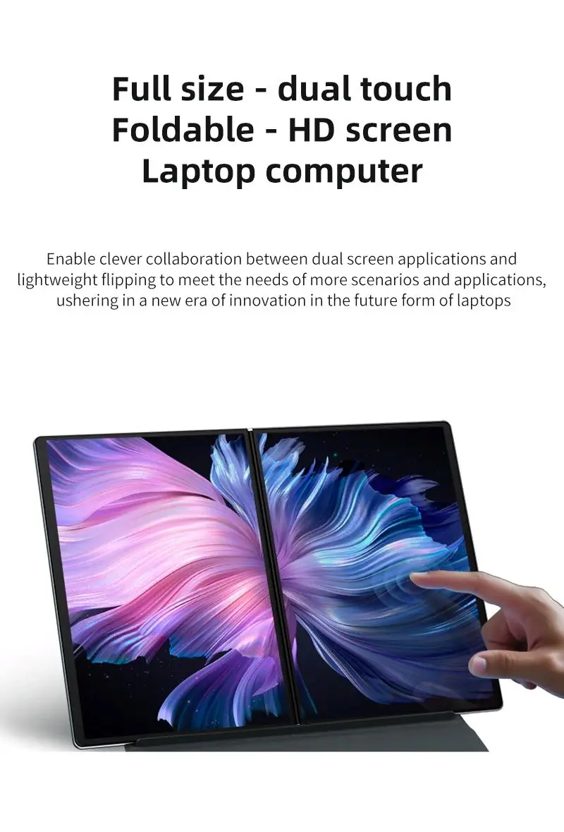 Large Battery Laptop 13.5 Inch Dual Touch Screen Intel N100 16G DDR5 ...
