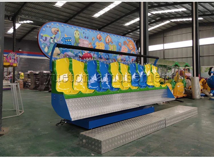 Kids Equipment Carnival Game Trailer Mounted Amusement Ride Crazy Wave ...