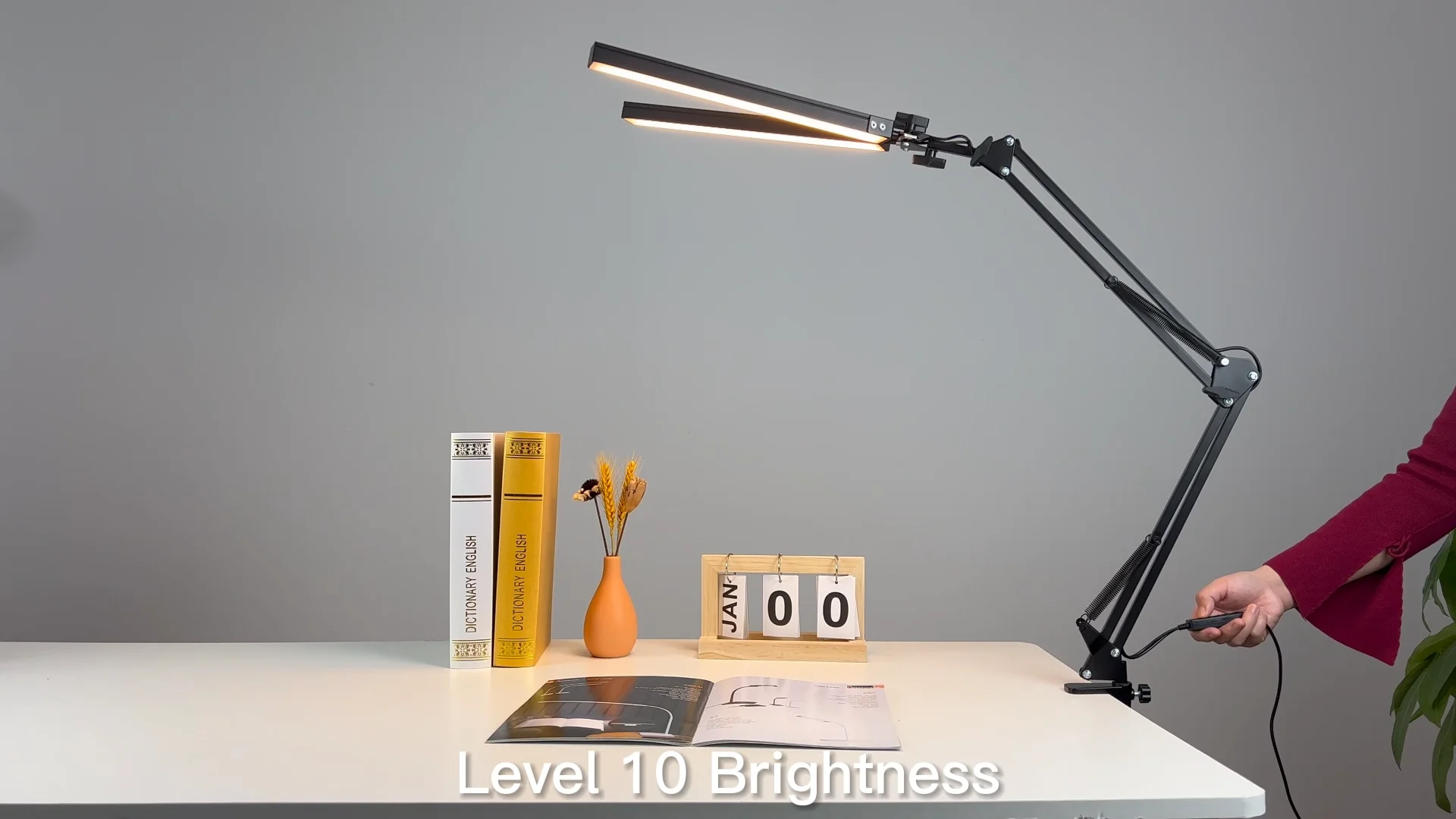 Led Folding Aluminum Double Head Desk Lamp For Reading Architect Clip ...