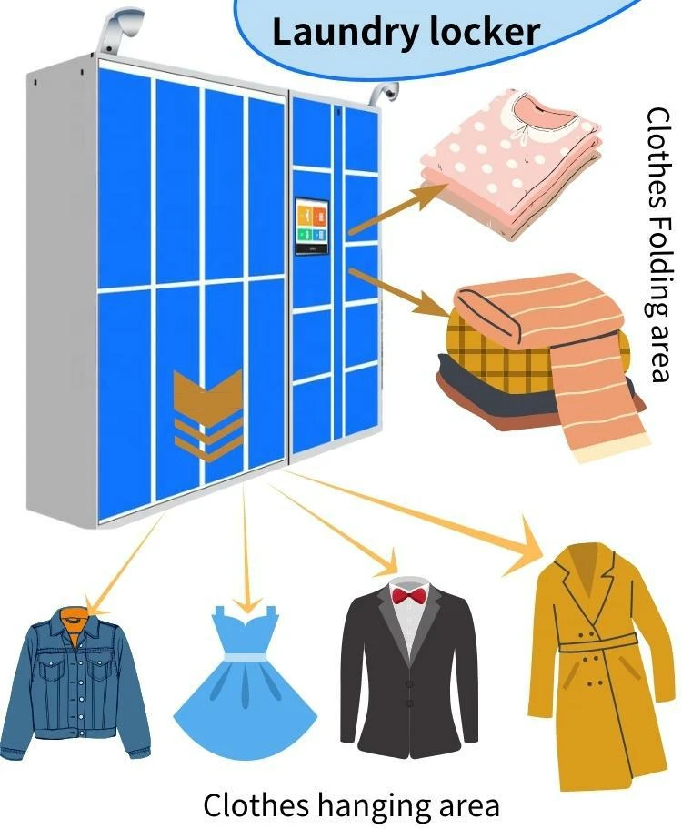 24 Hour Self Service Laundry Lockers Customize Outdoor Wash Wardrobe ...