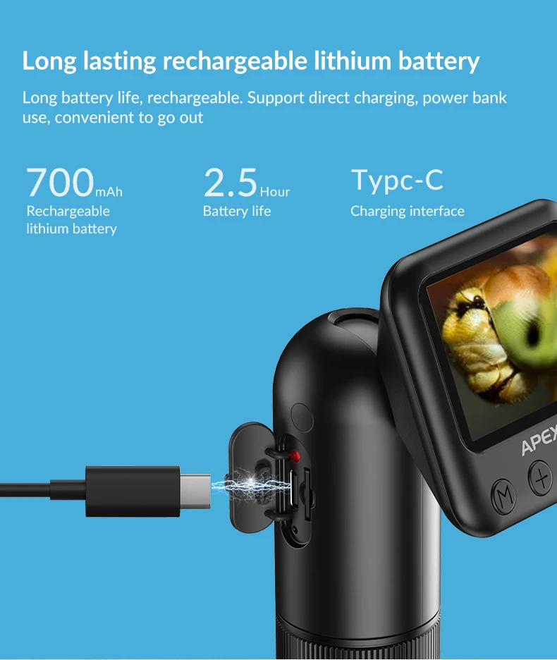 APEXEL Digital Handheld Microscope - 400X-800X Magnification