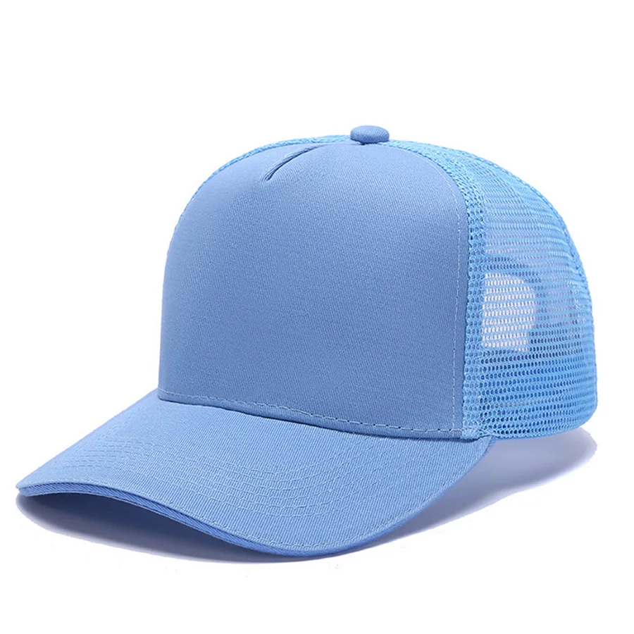 Blank 3d Embroidered Back Logo Black Mesh Cap Hat 5 Panels High Profile ...