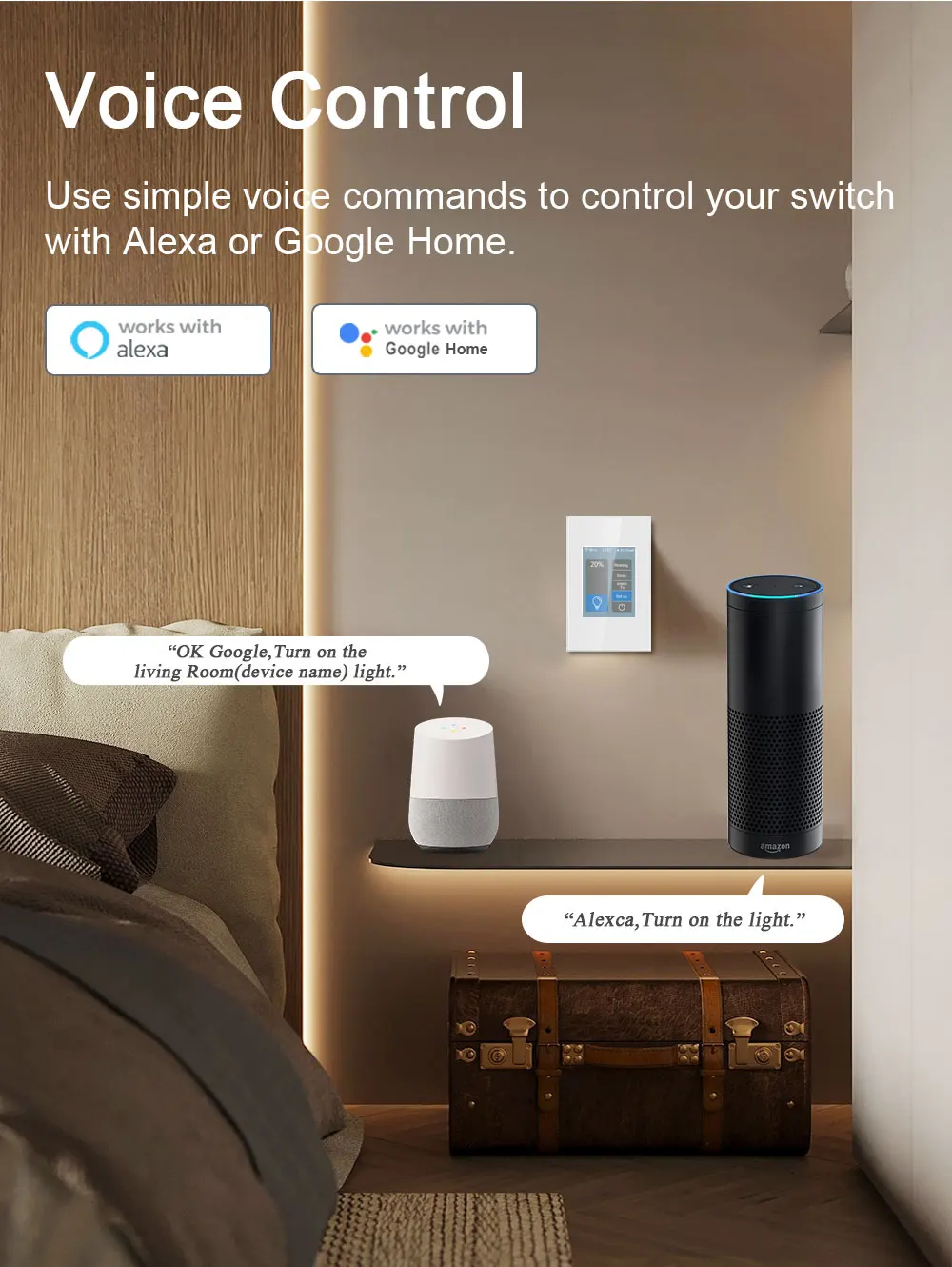 Lanbon L8 1 Gang 2 Way WiFi Smart Light Switch with Power Monitoring ...