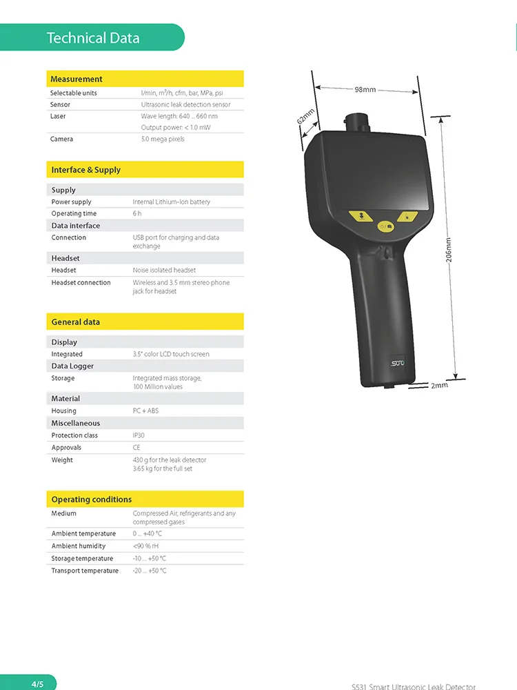 SUTO S531 Smart Ultrasonic Leak Detector - Reliable & Efficient