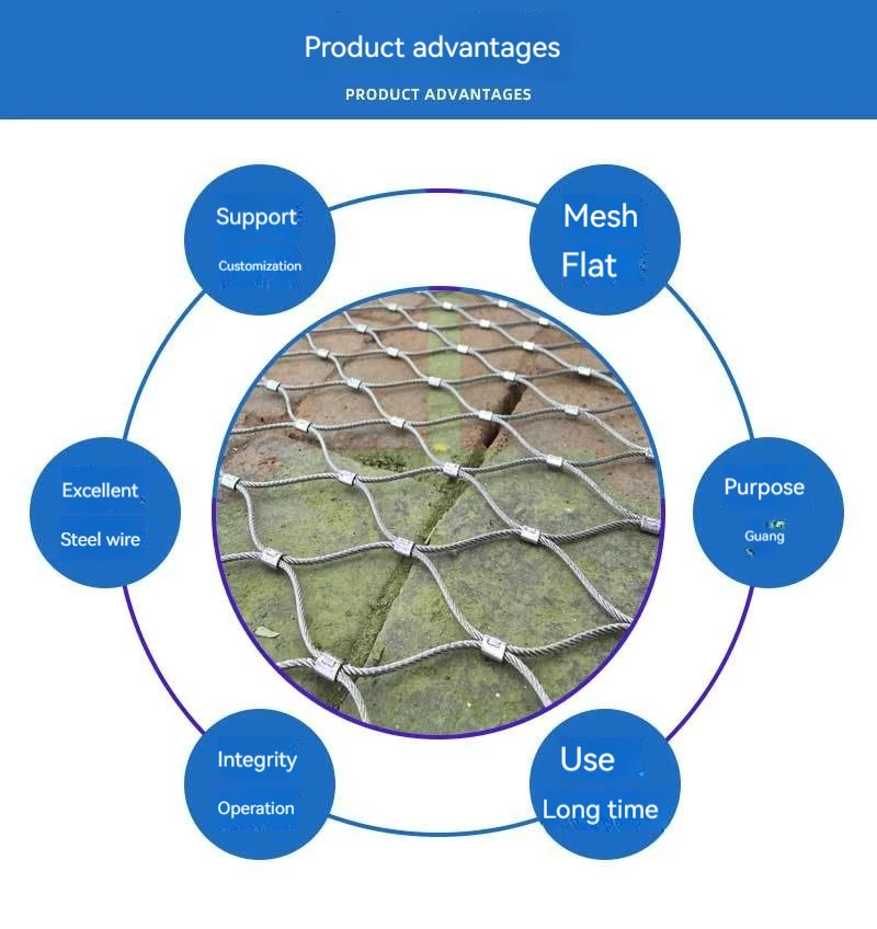 Welded Wire Rope Ferrule Mesh 1.5mmstainless Steel Rope Mesh ...