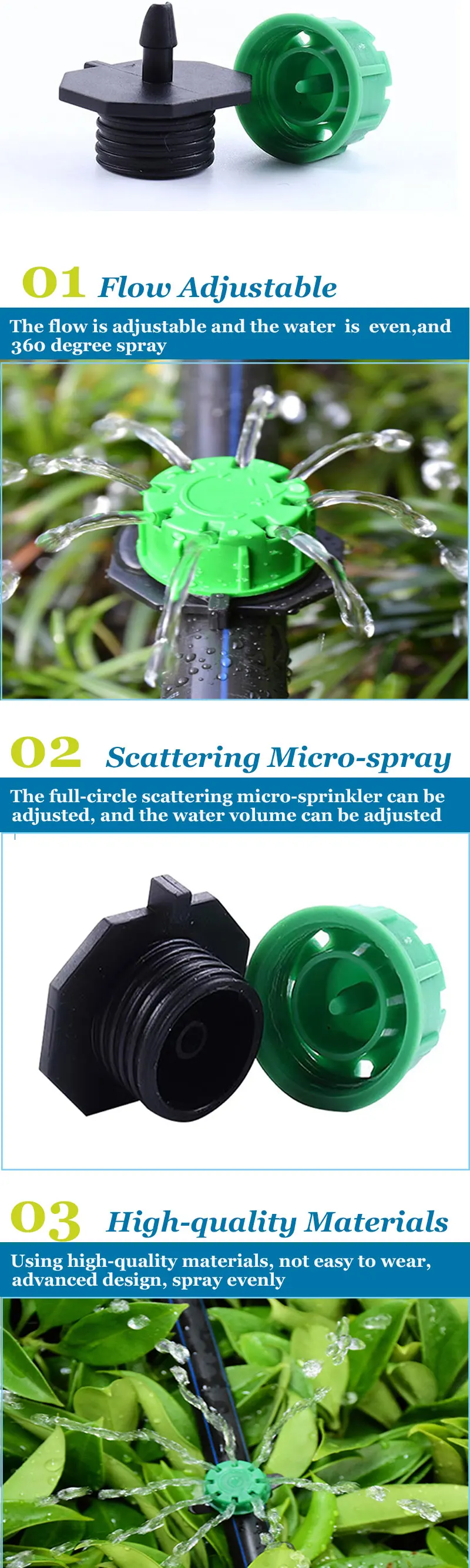 Agriculture Drip Irrigation System 0-90l Adjustable Dripper For Pe Pipe ...