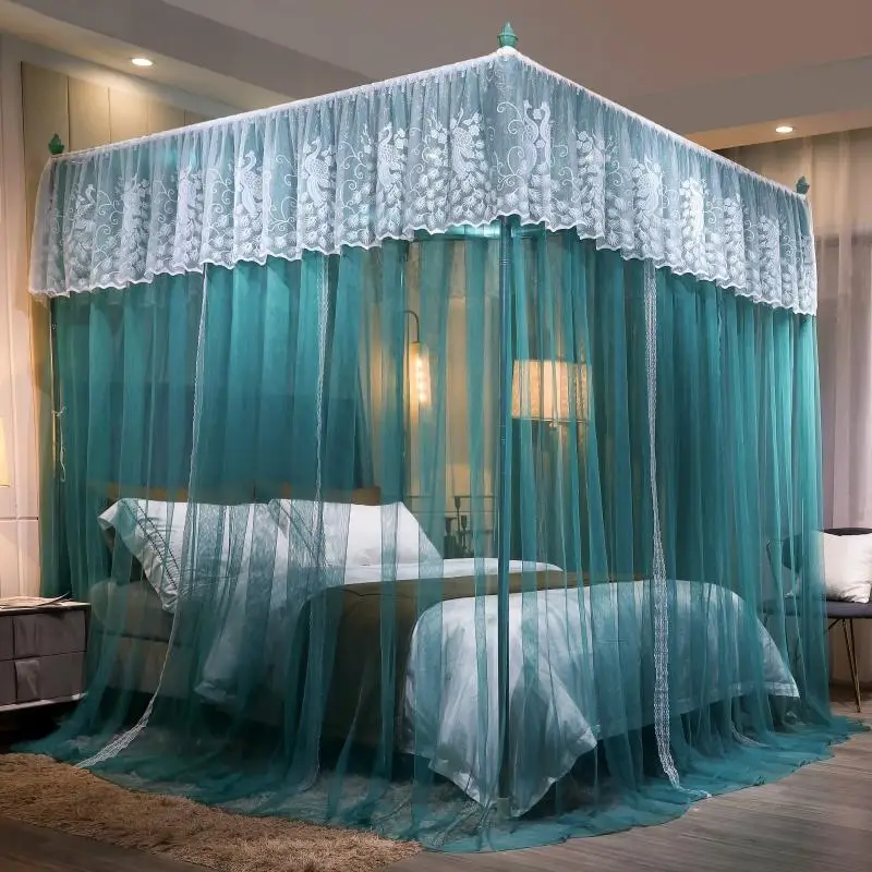 Beautiful Large Folded Bed Net Lace Palace Style Three- Door Bed ...