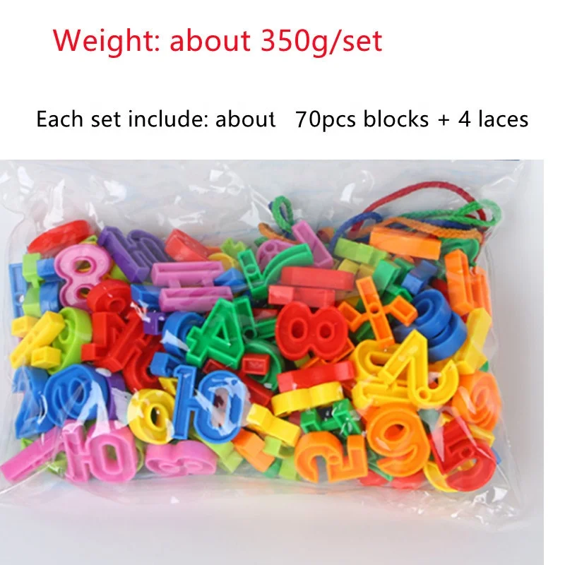 Educational Toys - Lacing Beads Plastic Numbers & Math Blocks