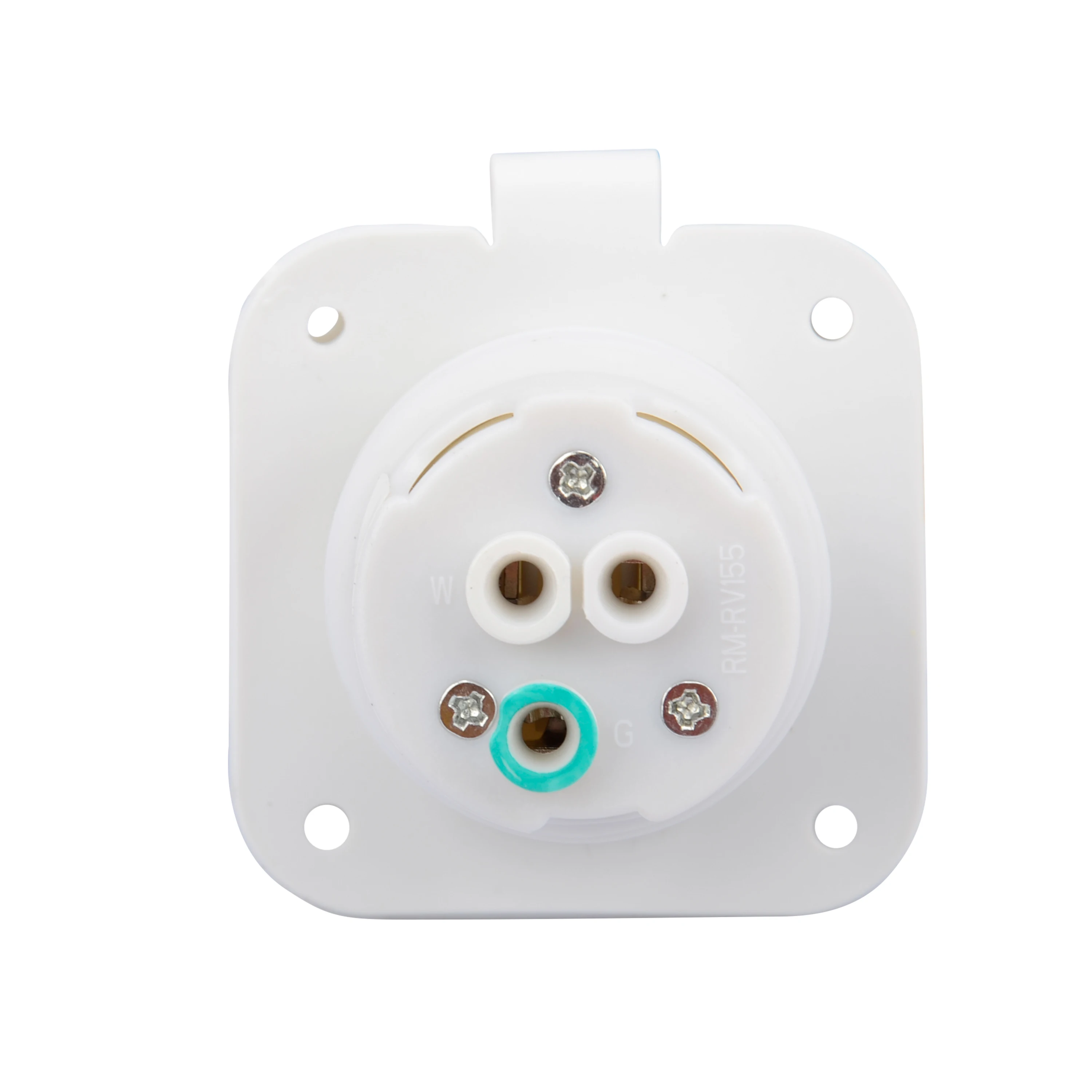 15 Amp Flanged Inlet 125V, NEMA 5-15P RV Shore Power Inlet Plug W ...