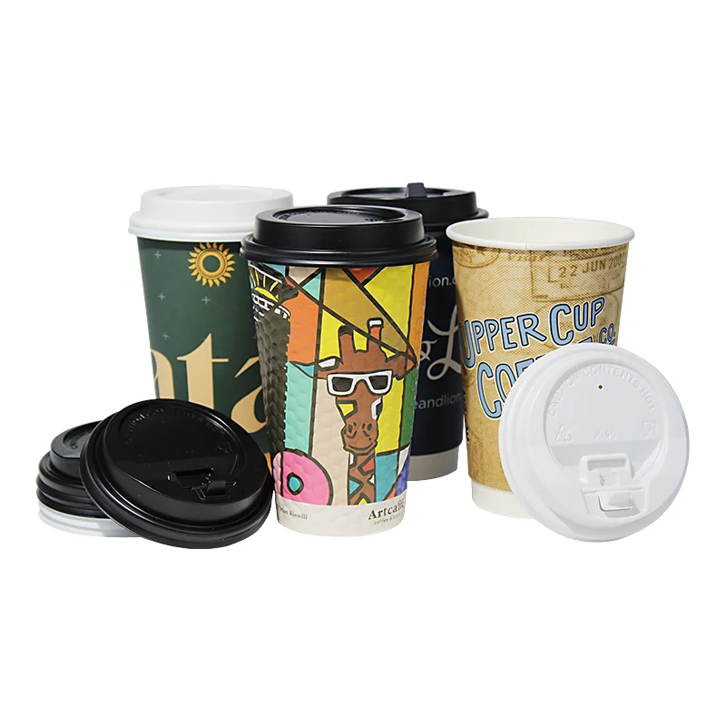 Custom Printed Biodegradable Ripple Cold Drinks Paper Cups For Coffee ...
