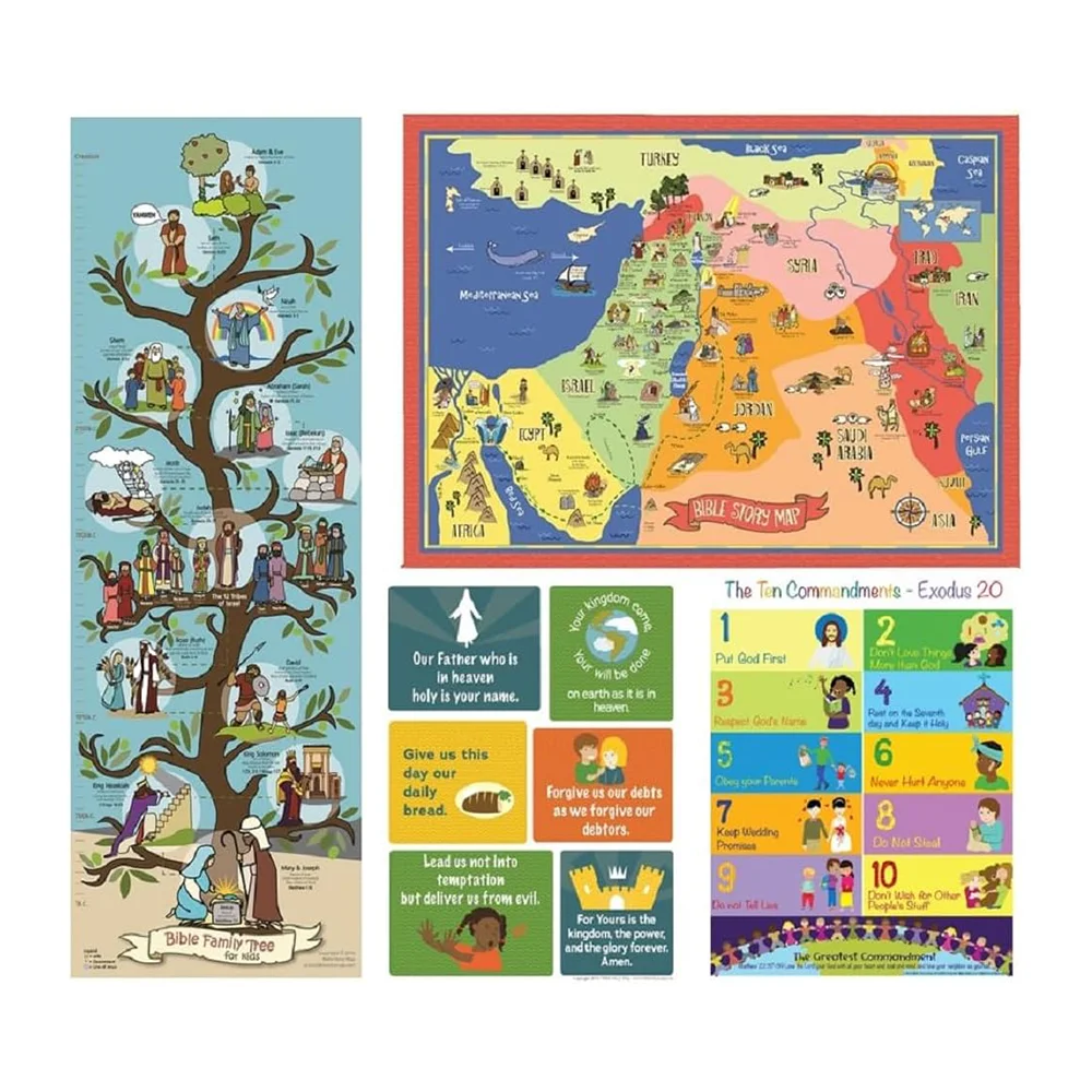 Custom Bible Story Map Poster for Home Church Or Sunday Bible School ...