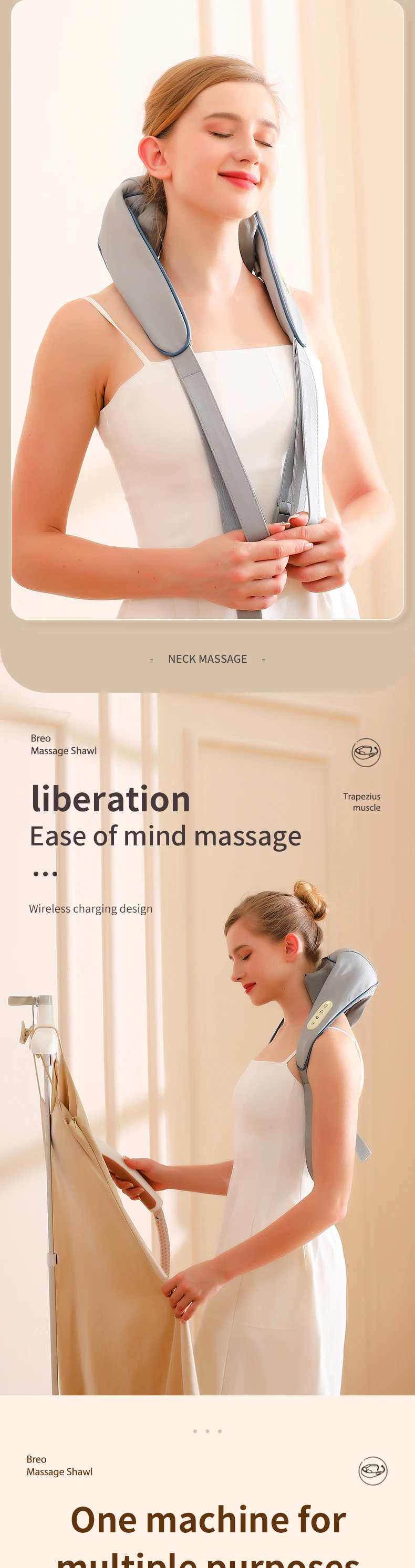 Shiatsu Smart Massage Device For Back Neck And Shoulder Massager With ...