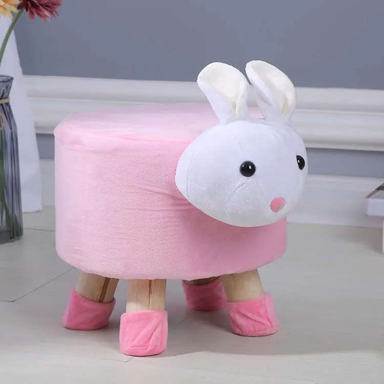 2021 Cartoon Pouffe Cute Portable Wooden Animal Stool Anime Folding ...