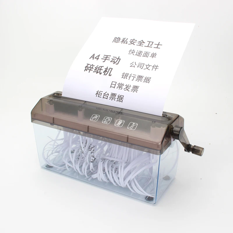 Pink Paper Shredder - Hand Crank A4 Shredder for Desktop