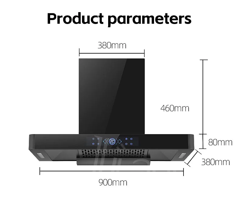 T Shaped Mini Kitchen Hood 60cm 70cm 90cm Cooker Hood with Copper Motor ...