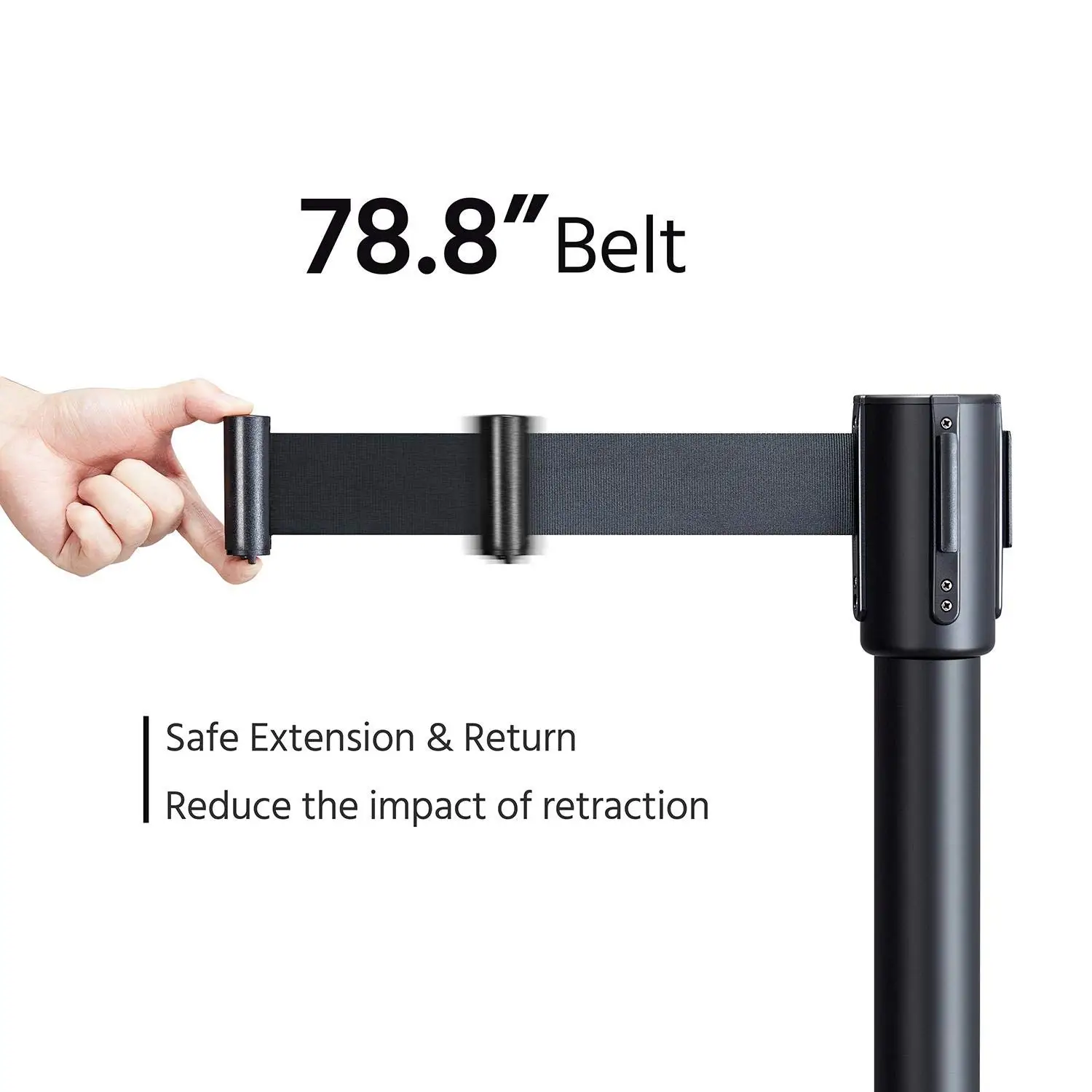 Stainless Steel Concrete Base Retractable Queue Stanchion Barrier ...