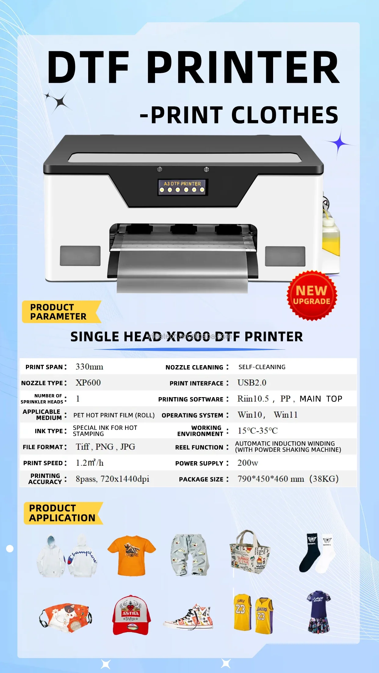 30cm Dtf Printer A3 Dtf Direct To Film Desktop Single Xp600 Print Head Fast Printing Speed ...
