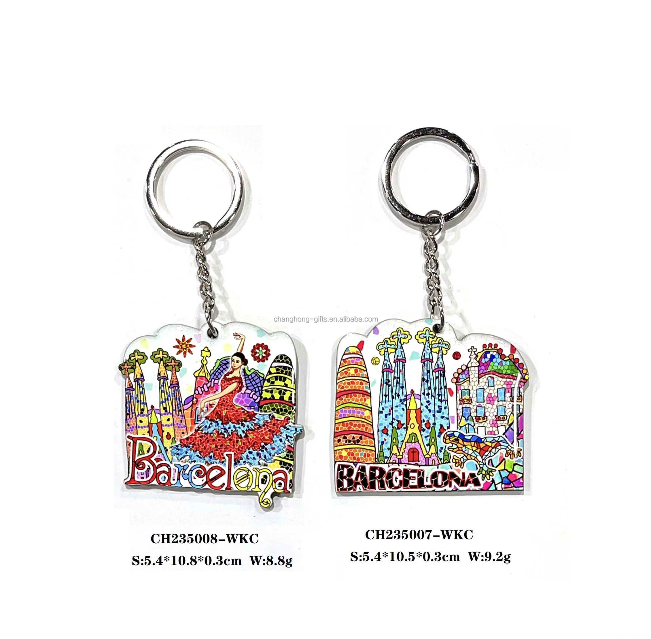 Customized Souvenir Fridge Magnet Key Chain - Barcelona Gift