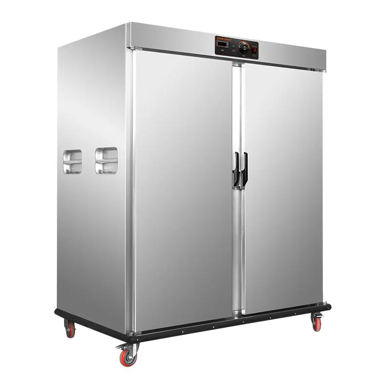 Hotel Mobile Food Warmer Carts - Single Door Stainless Steel