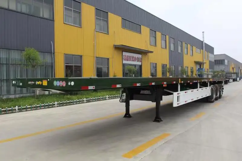 Shipping Container 40ft 50 Ton Flatbed Semi Trailer 3 Axle Flat Bed ...