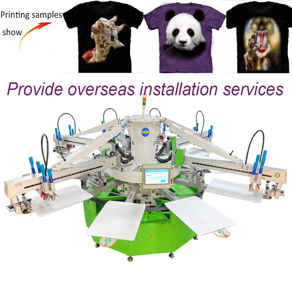 Factory Directly Sell Rotary Automatic Octopus 5 Color T Shirt Printing ...