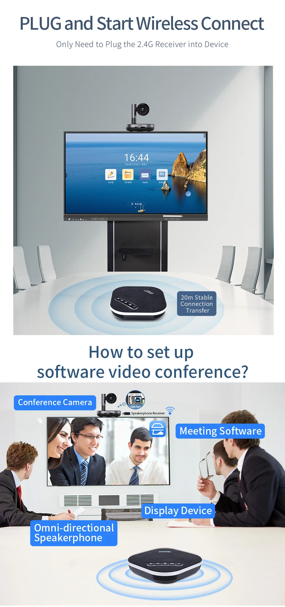 Daipu High Quality Dual Usb Interface Ptz Camera And Speakerphone Video ...