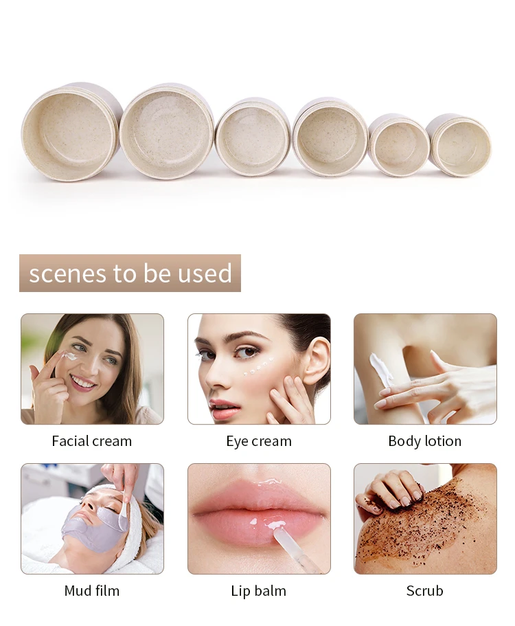 Eco Friendly Cream Jar Body Scrub Lotion Container Wide Mouth Wheat ...